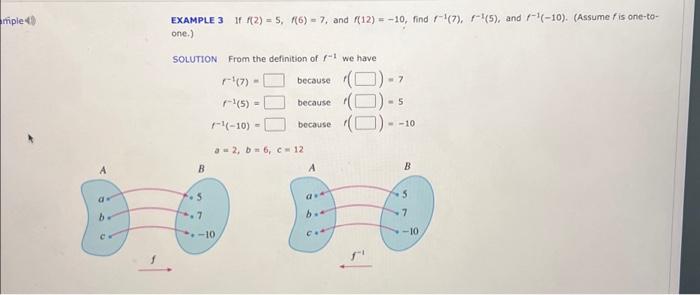 Solved ample) A a b. с f EXAMPLE 3 If f(2)= 5, f(6) = 7, and | Chegg.com