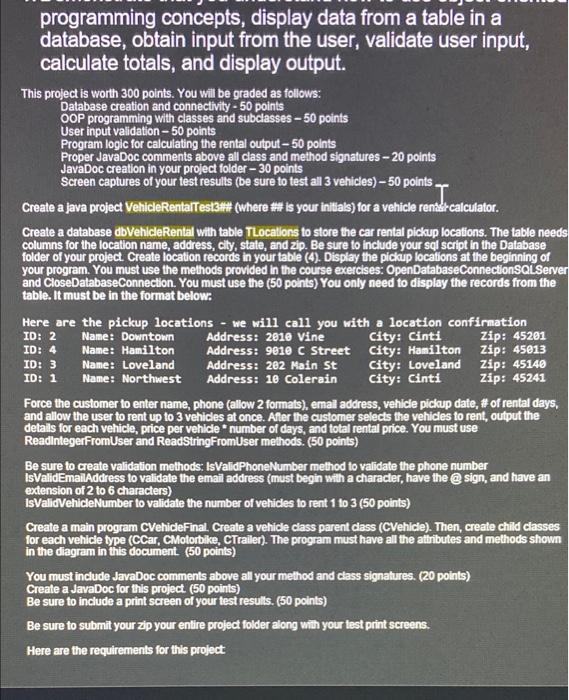 Solved programming concepts, display data from a table in a | Chegg.com