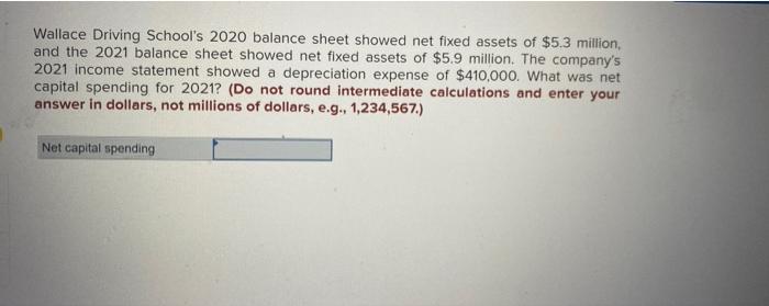 Solved Wallace Driving School's 2020 balance sheet showed | Chegg.com