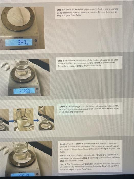 Step 2. Initial mass of beaker of water "Brand A" | Chegg.com