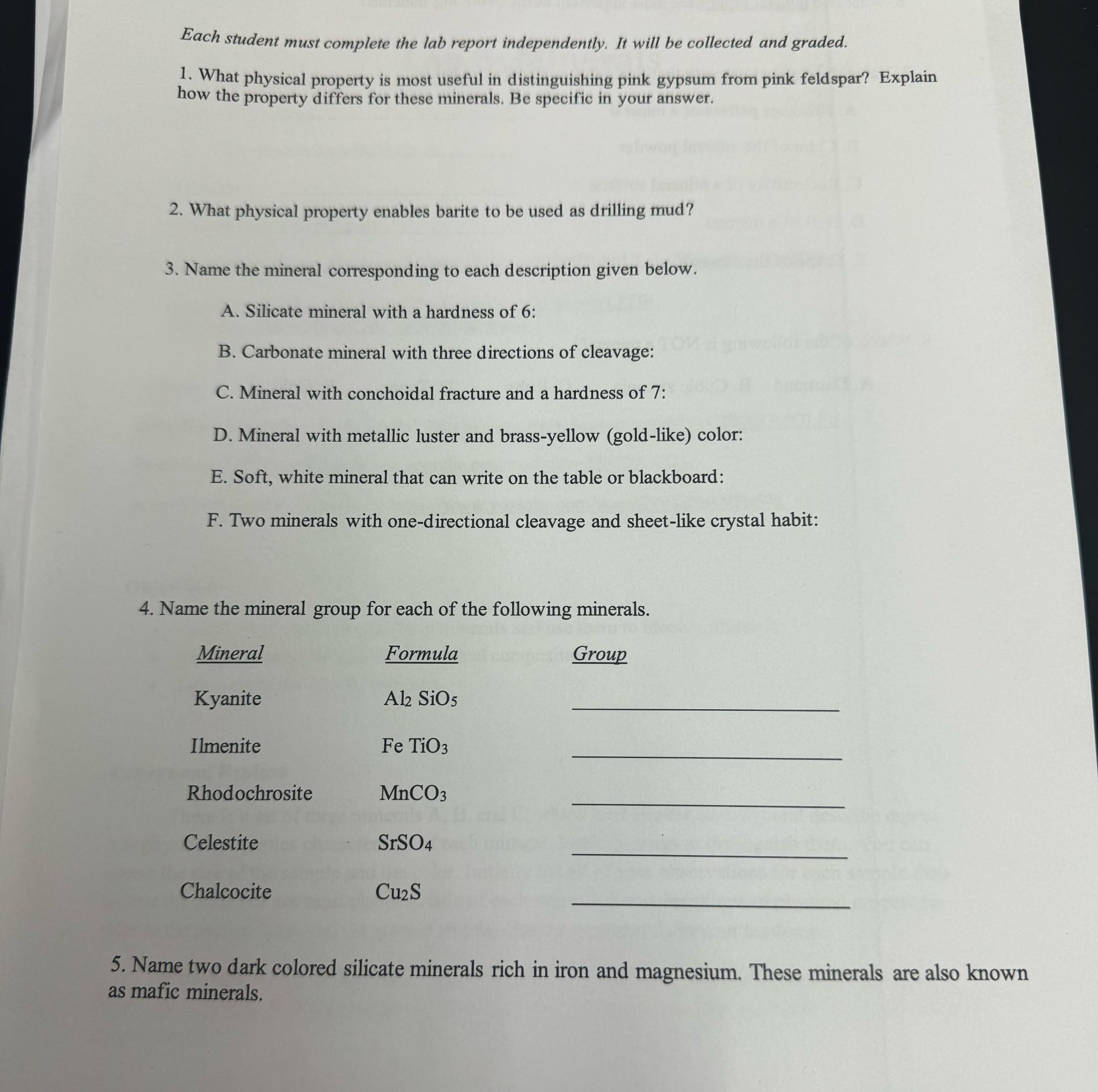 Solved Each student must complete the lab report | Chegg.com