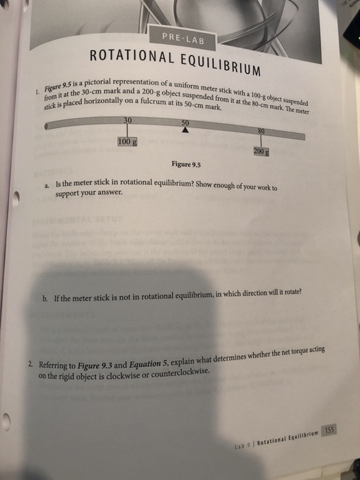 Solved LAB 9 ROTATIONAL EQUILIBRIUM OBJECTIVES la the | Chegg.com