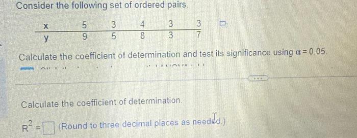 Solved Consider the following set of ordered pairs. | Chegg.com