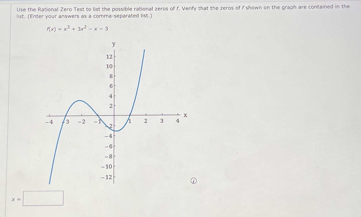 Solved Use the Rational Zero Test to list the possible | Chegg.com