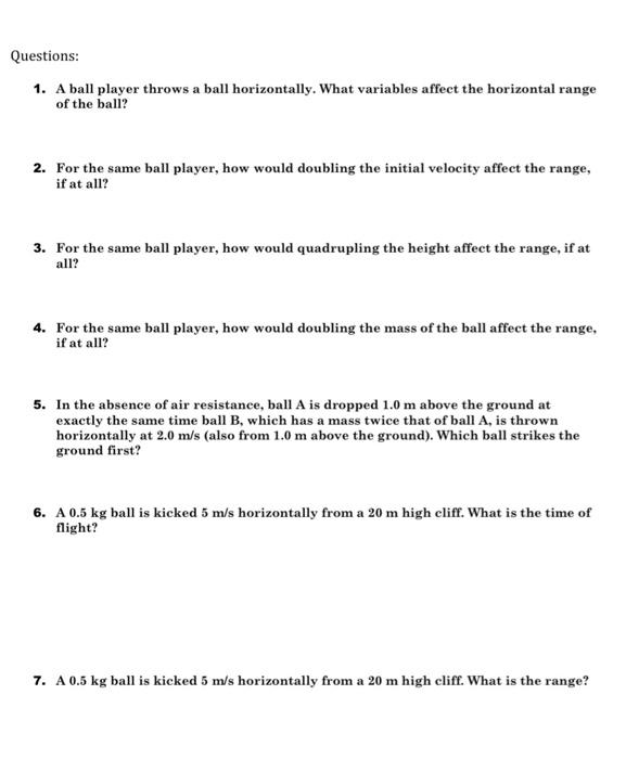 Solved Projectile Motion Materials: Pasco projectile | Chegg.com