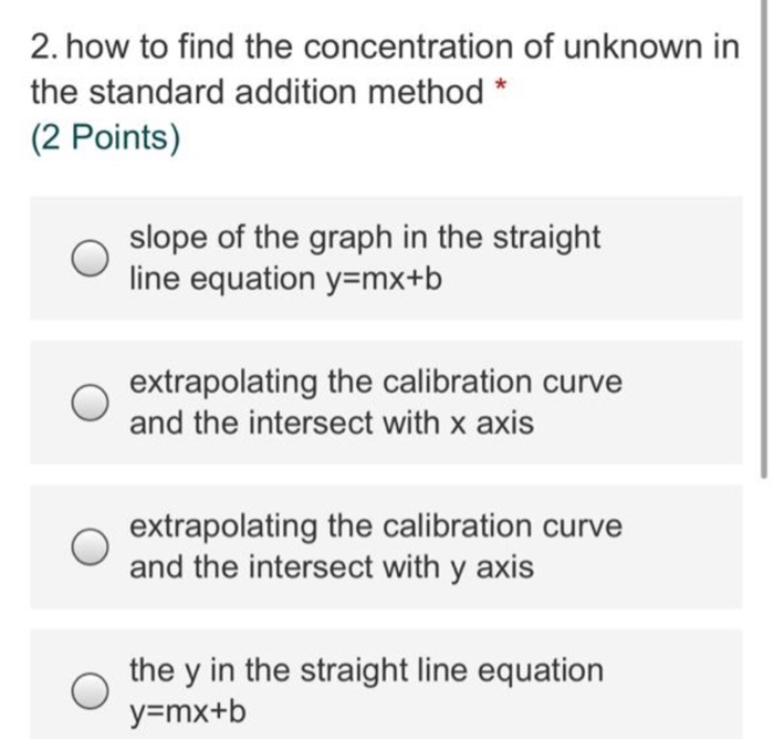 Solved 2. how to find the concentration of unknown in the | Chegg.com