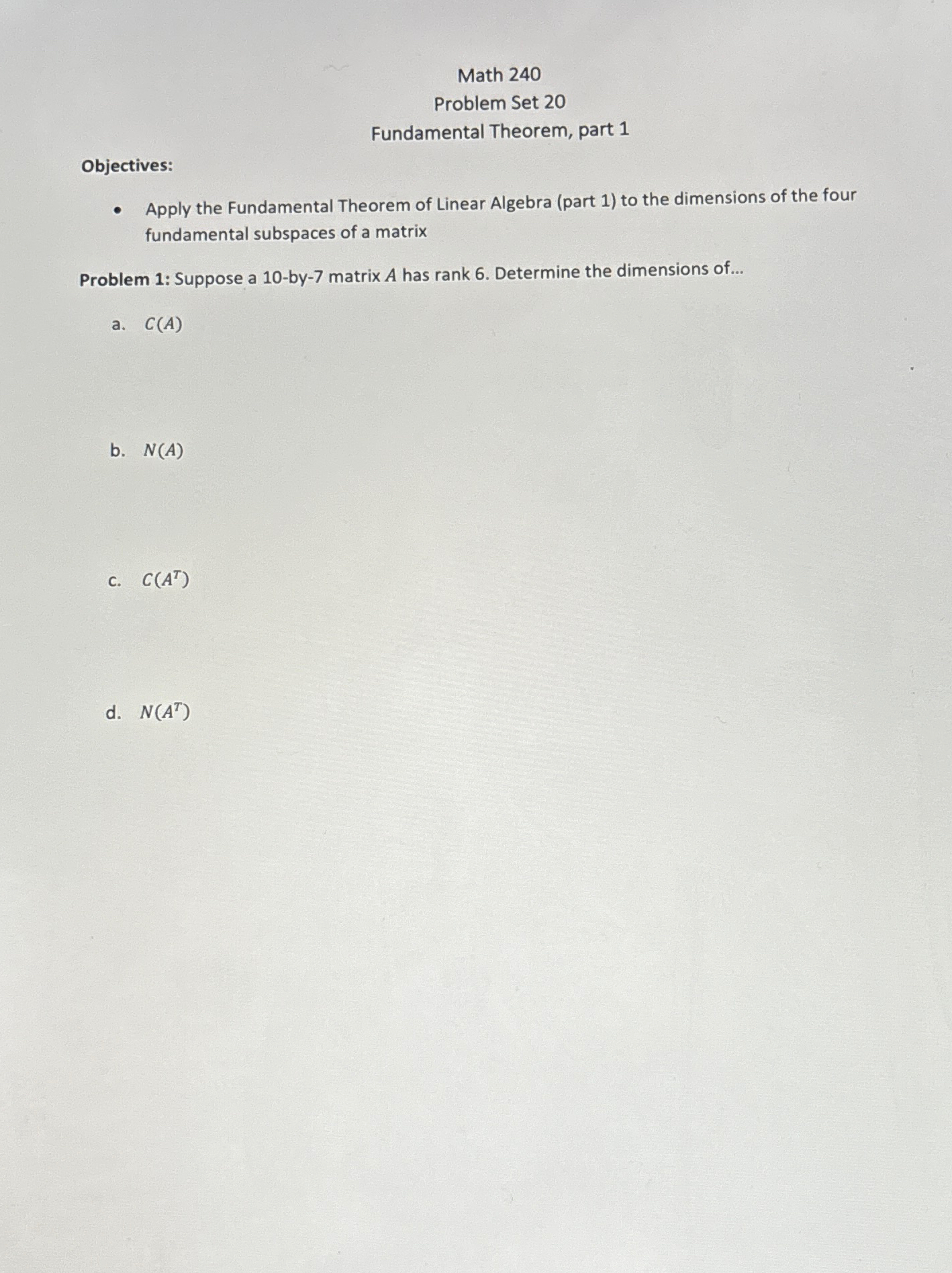 Solved Math 240Problem Set 20Fundamental Theorem, part | Chegg.com