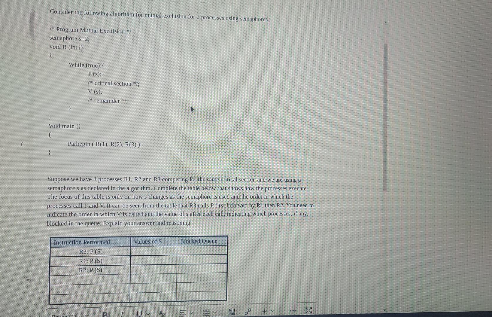 Solved Consider the following algorithm for mutual exclusion | Chegg.com