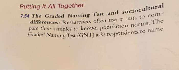 Solved Graded Naming Test (GNT) asks respondents to name | Chegg.com