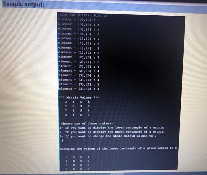 Solved Exercise 1: Some operations on a matrix Exercise | Chegg.com