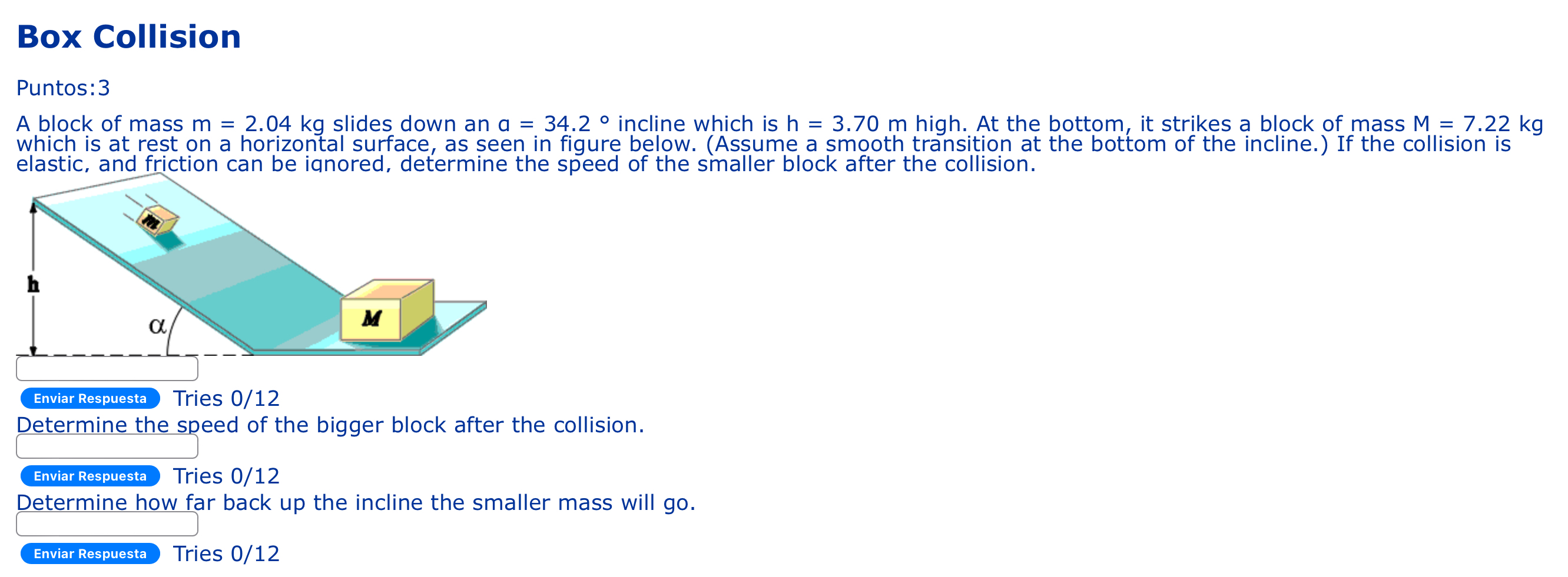Solved Box CollisionPuntos:3A block of mass m=2.04kg ﻿slides | Chegg.com
