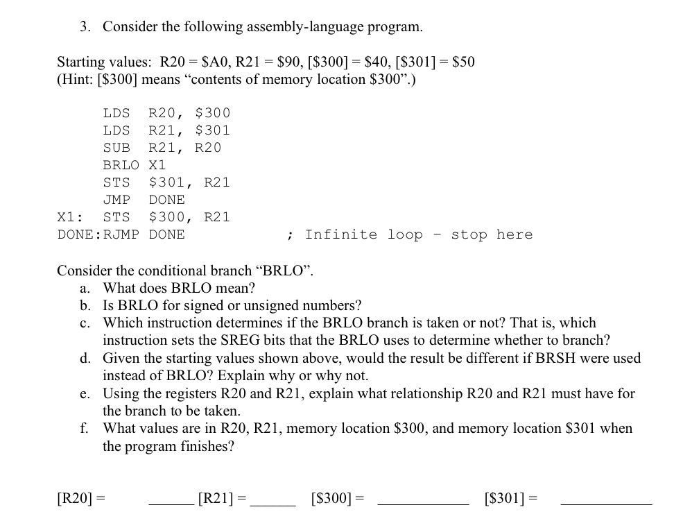Solved Consider the following assembly-language | Chegg.com