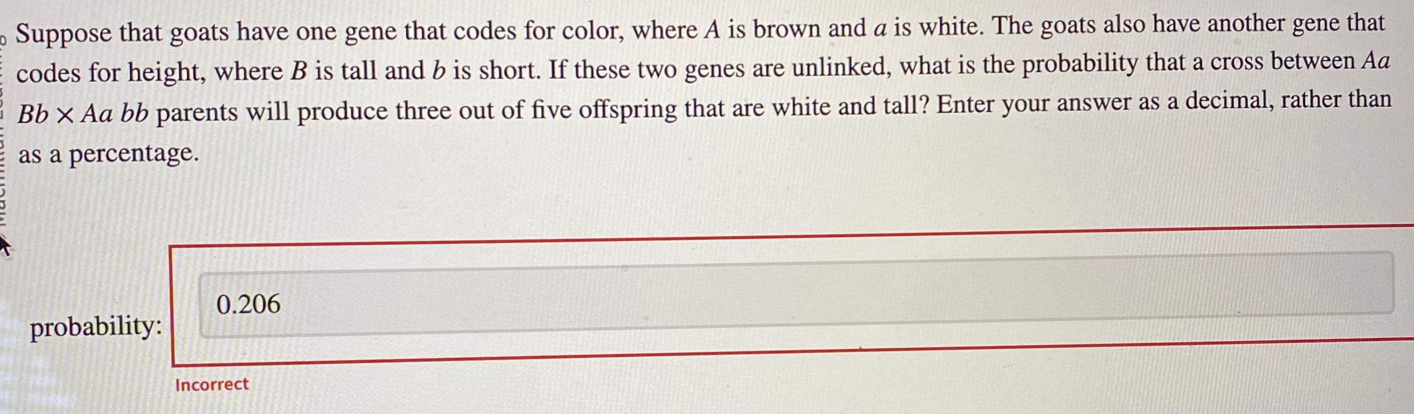 Solved Suppose that goats have one gene that codes for | Chegg.com