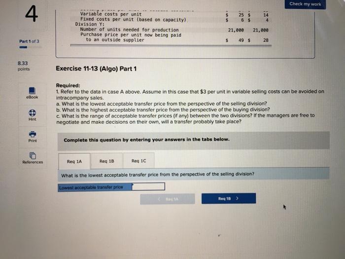 Solved 4 Part 1 of 3 Required information Exercise 11-13 | Chegg.com