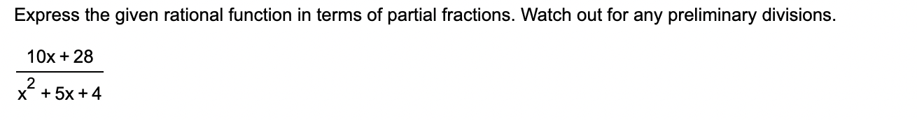 Solved Express the given rational function in terms of | Chegg.com