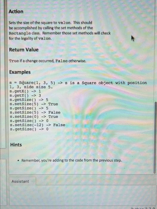 Solved Exercise: Square Get/Set Methods Description In this | Chegg.com