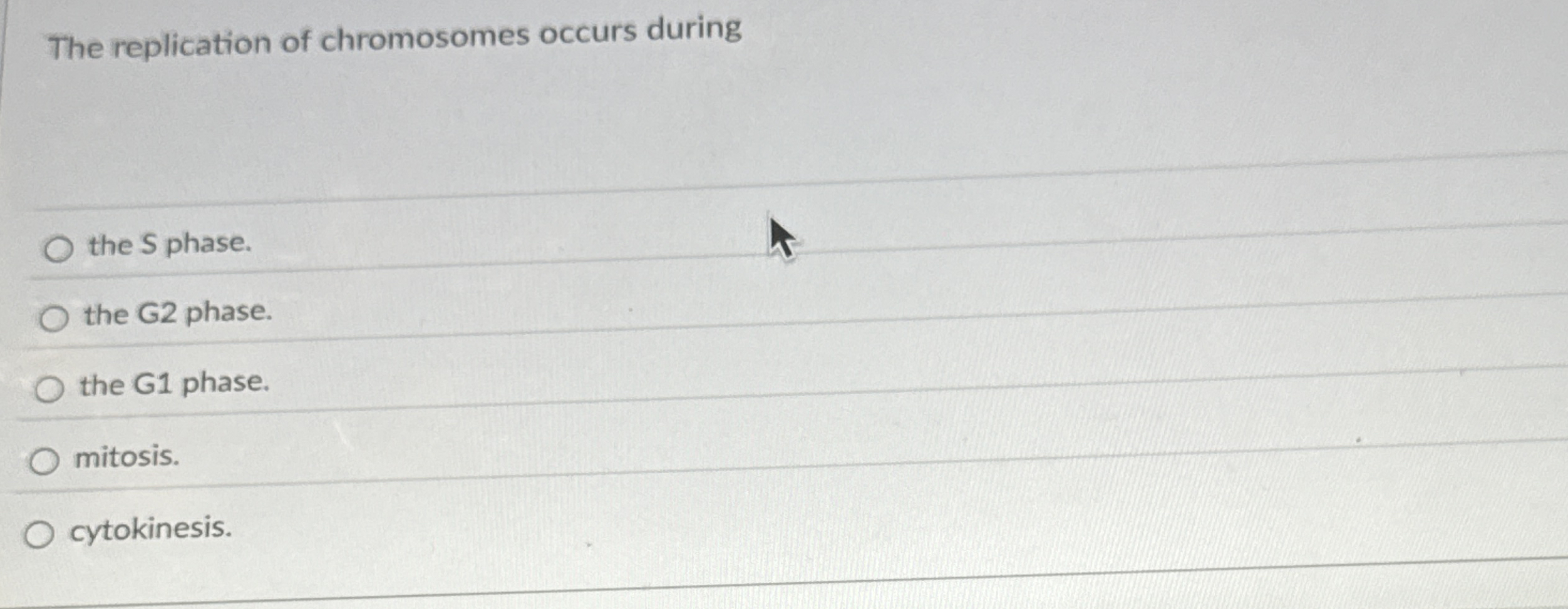 High Quality SOLUTION The replication of chromosomes occurs duringthe S ...