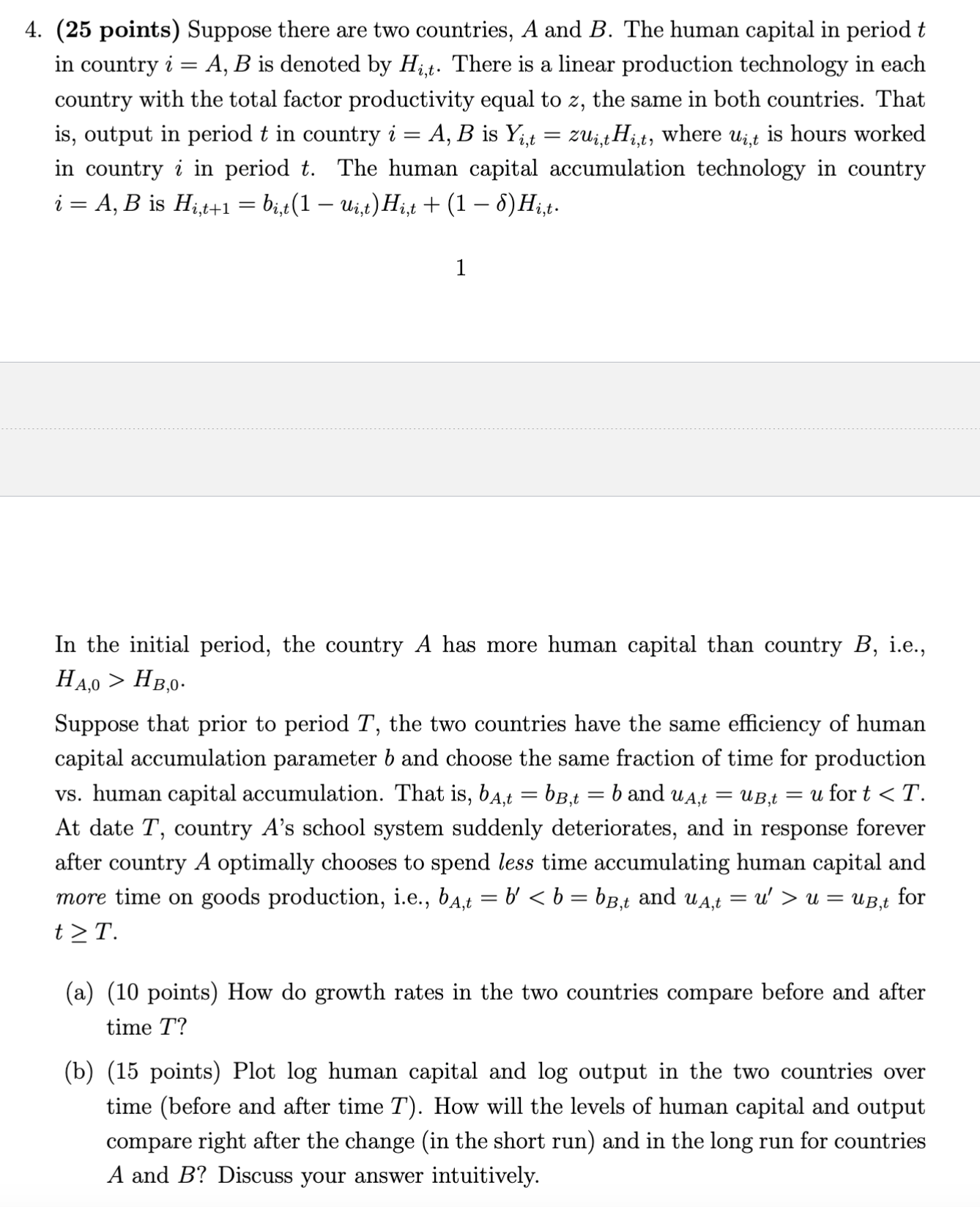 Solved (25 ﻿points) ﻿Suppose there are two countries, A and | Chegg.com