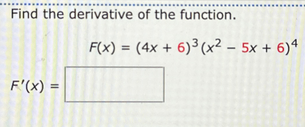 Solved Find the derivative of the | Chegg.com