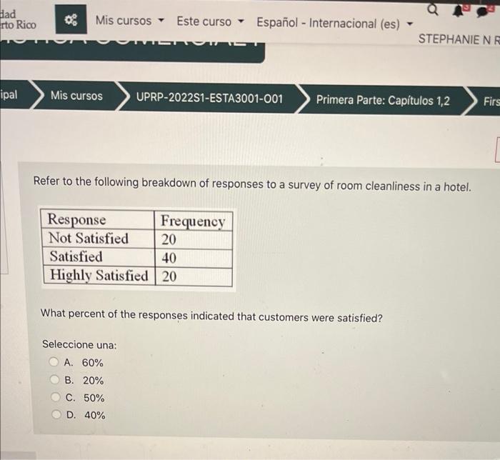 Solved Refer to the following breakdown of responses to a | Chegg.com