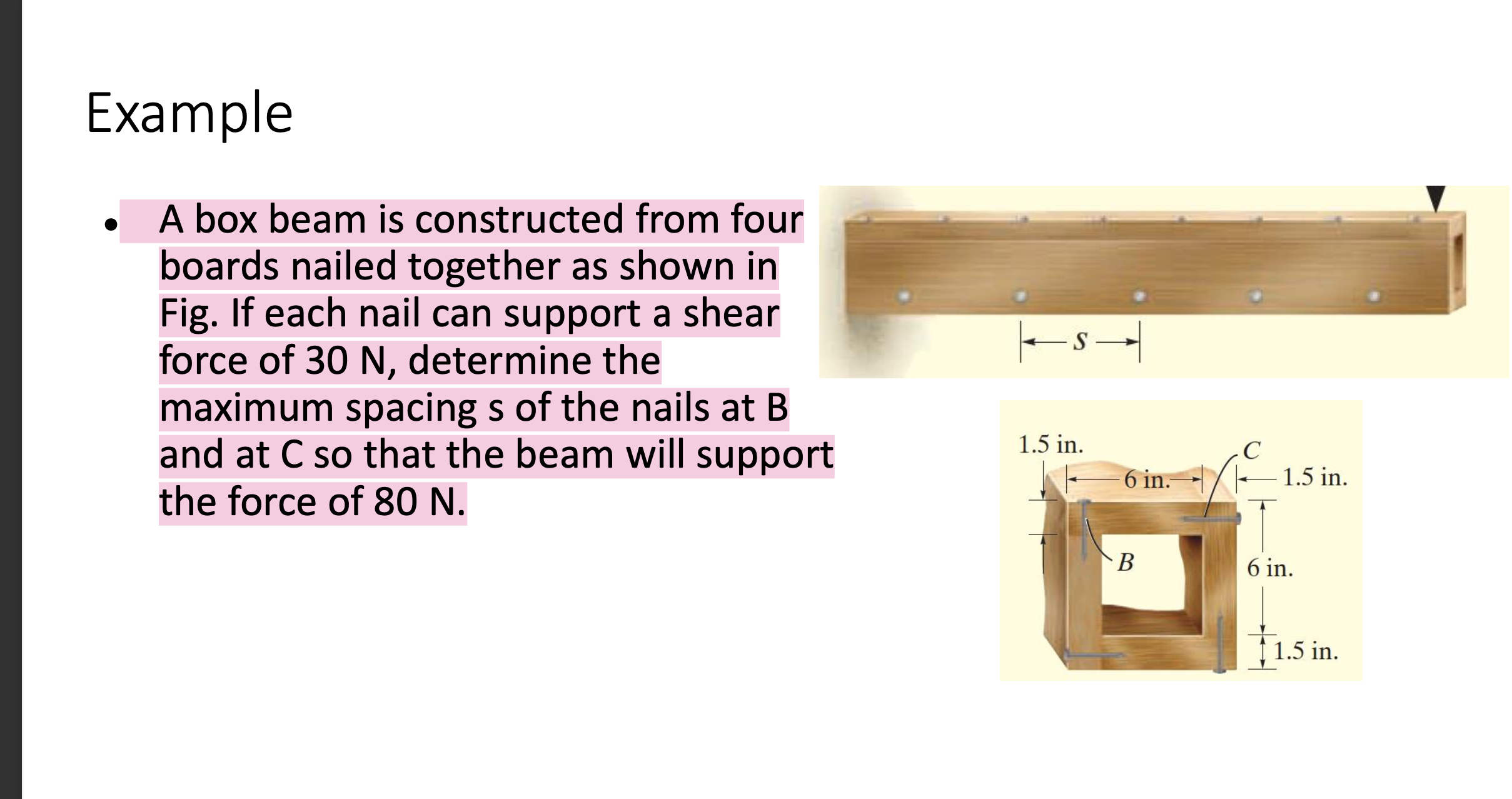 Solved A box beam is constructed from four boards nailed | Chegg.com