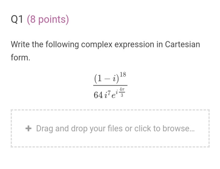 Solved Q1 (8 points) Write the following complex expression | Chegg.com