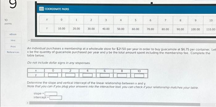 Solved S 10 points eBook Hint Print References COORDINATE | Chegg.com