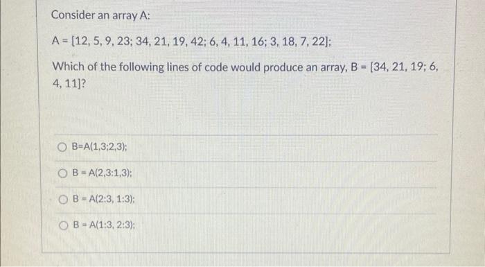 Solved Consider an array A: | Chegg.com