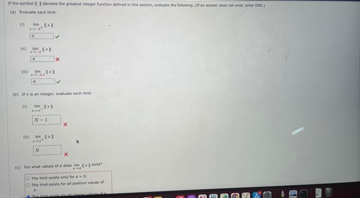 Solved If the symbol denotes the greatest integer function | Chegg.com