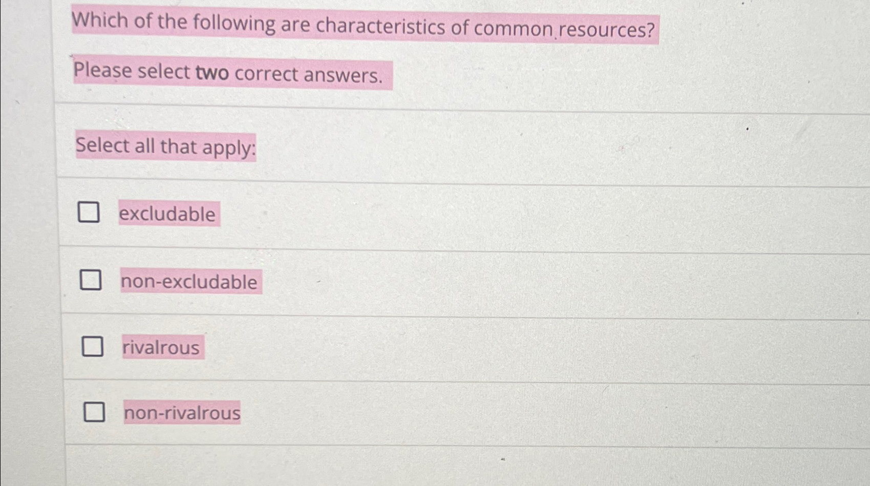 Solved Which of the following are characteristics of common | Chegg.com