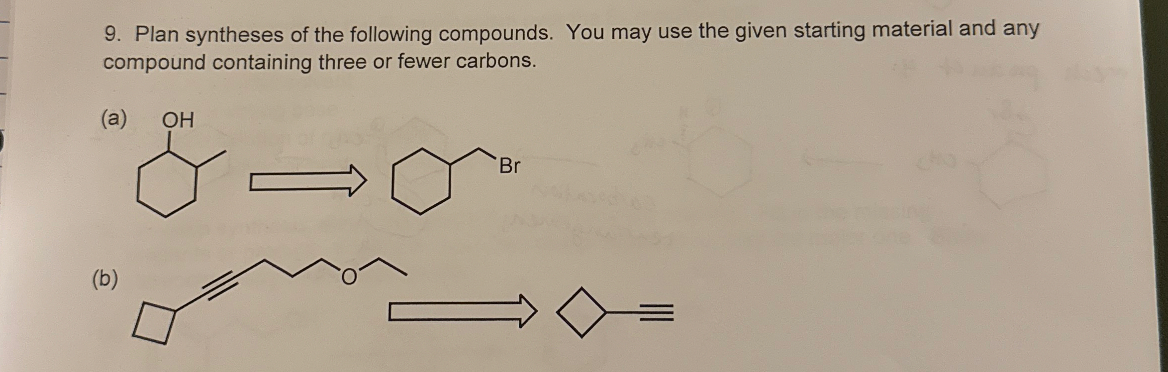 Solved Plan syntheses of the following compounds. You may | Chegg.com