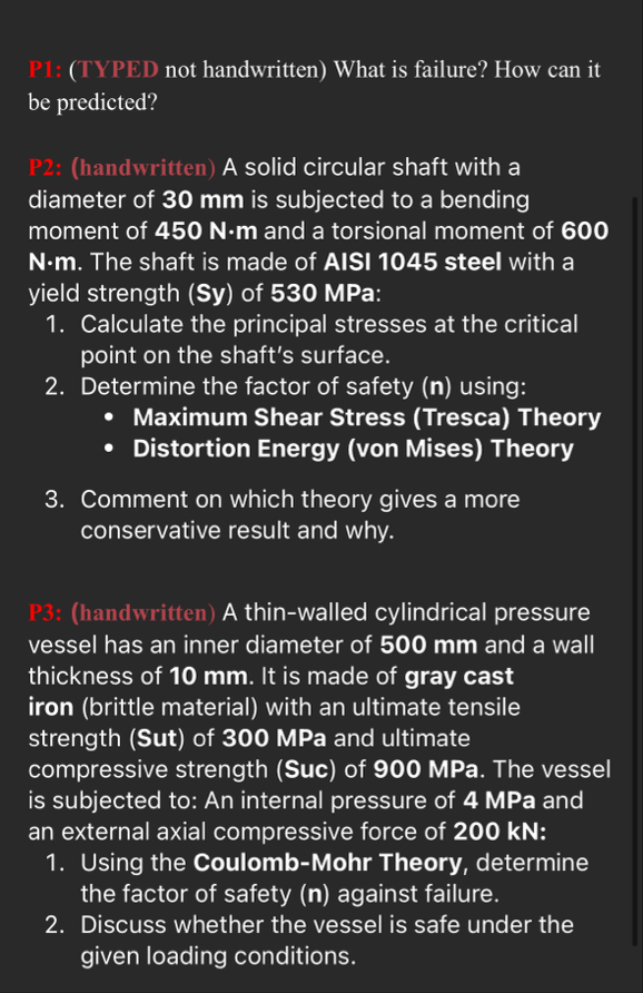 Solved P1: (TYPED not handwritten) ﻿What is failure? How can | Chegg.com