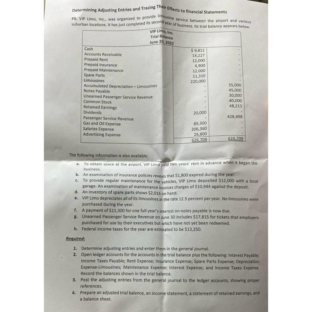 Solved Required:1. ﻿Determine adjusting entries and enter | Chegg.com