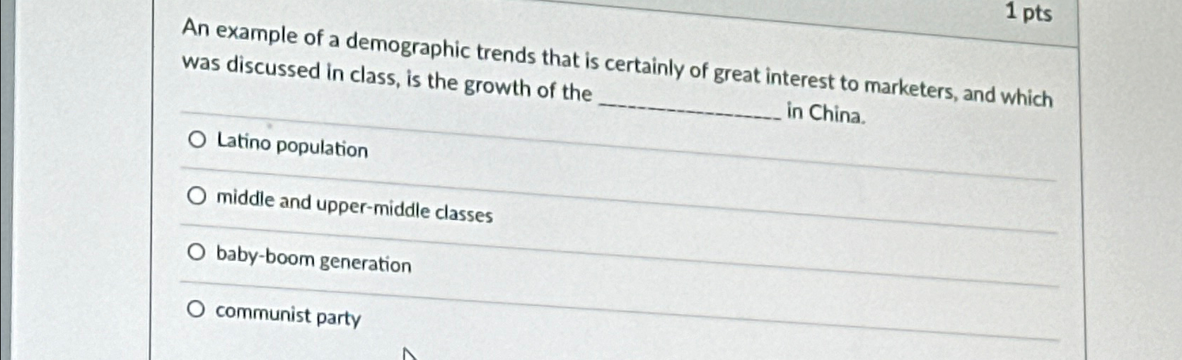 Solved An example of a demographic trends that is certainly | Chegg.com
