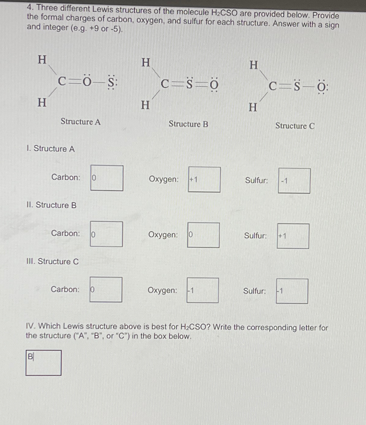 Solved Three different Lewis structures of the molecule | Chegg.com