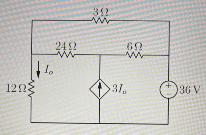 Solved use mesh analysis to find Io and the power absorted | Chegg.com