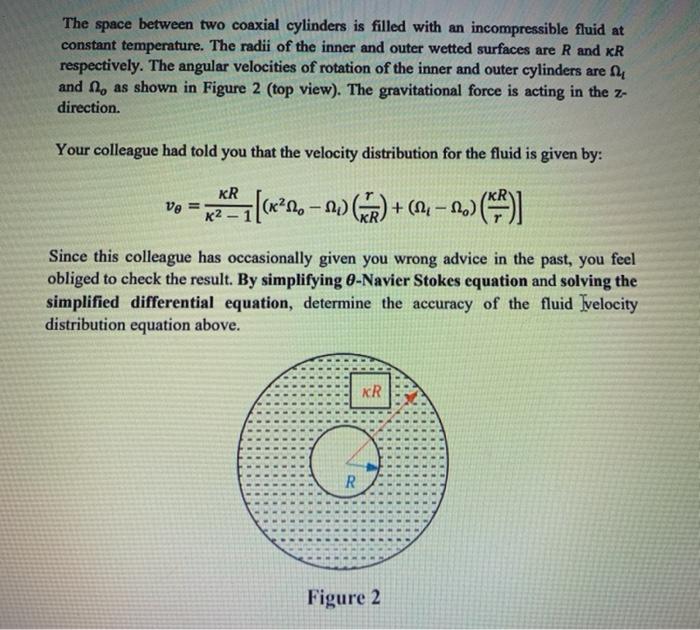Solved The space between two coaxial cylinders is filled | Chegg.com