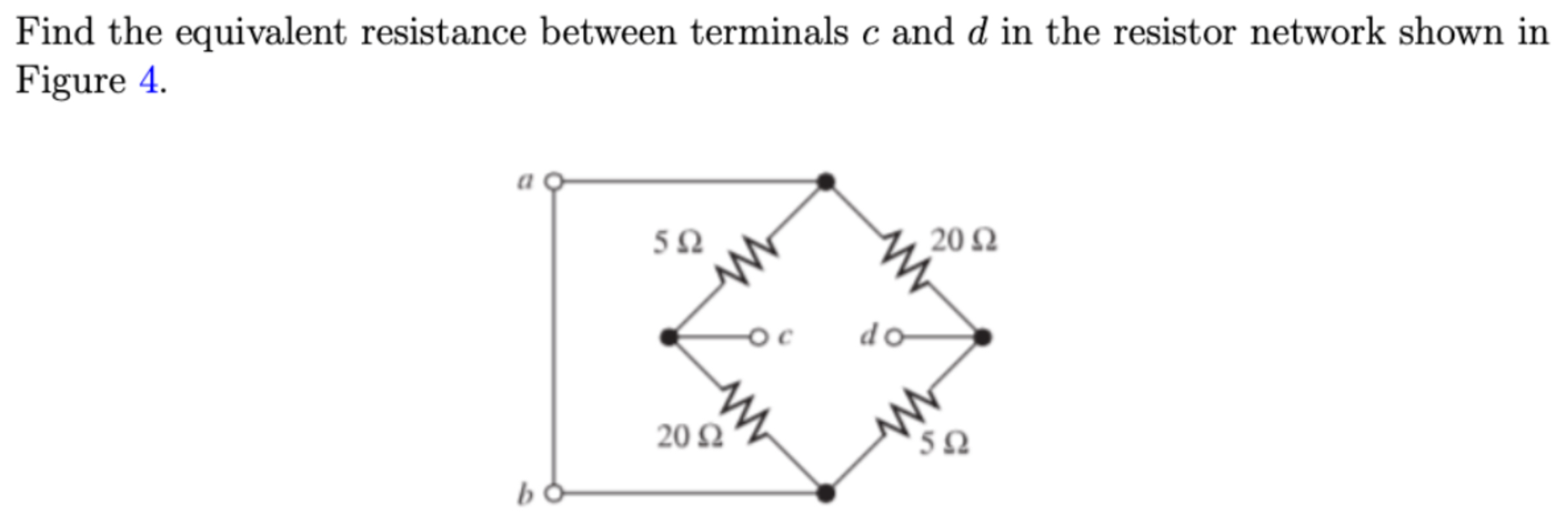 Solved Find the equivalent resistance between terminals \( | Chegg.com