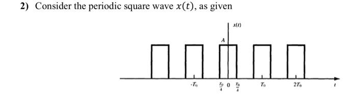 Solved 2) Consider the periodic square wave x(t), as given | Chegg.com