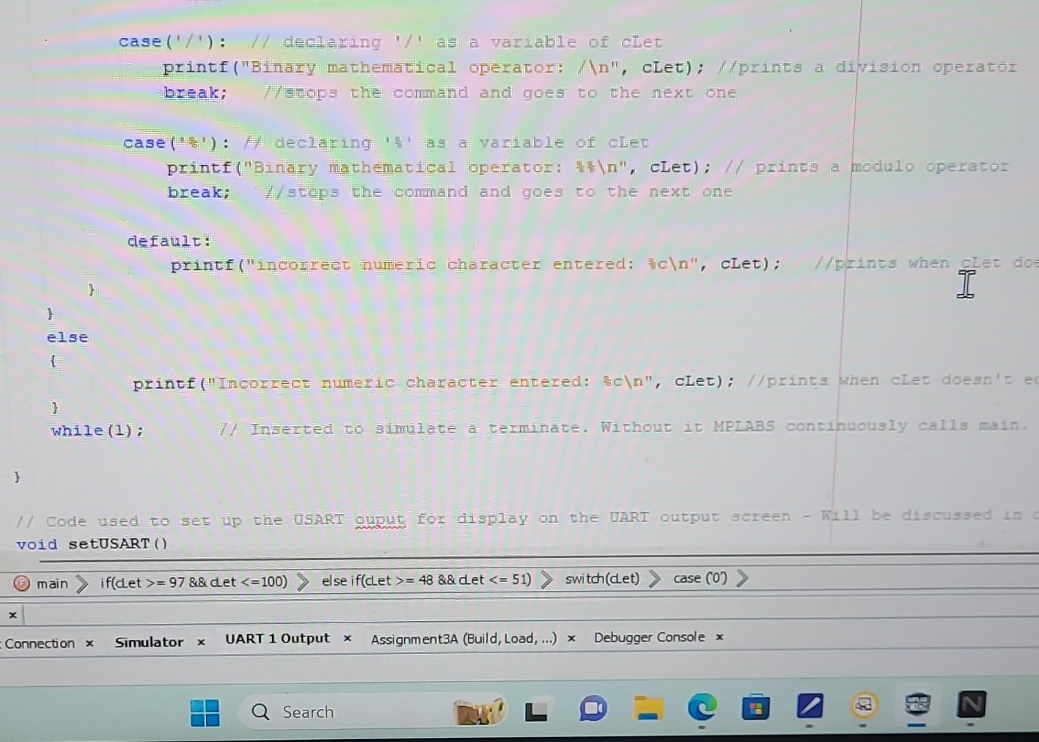 Solved Does anyone know why my code won't print the default | Chegg.com