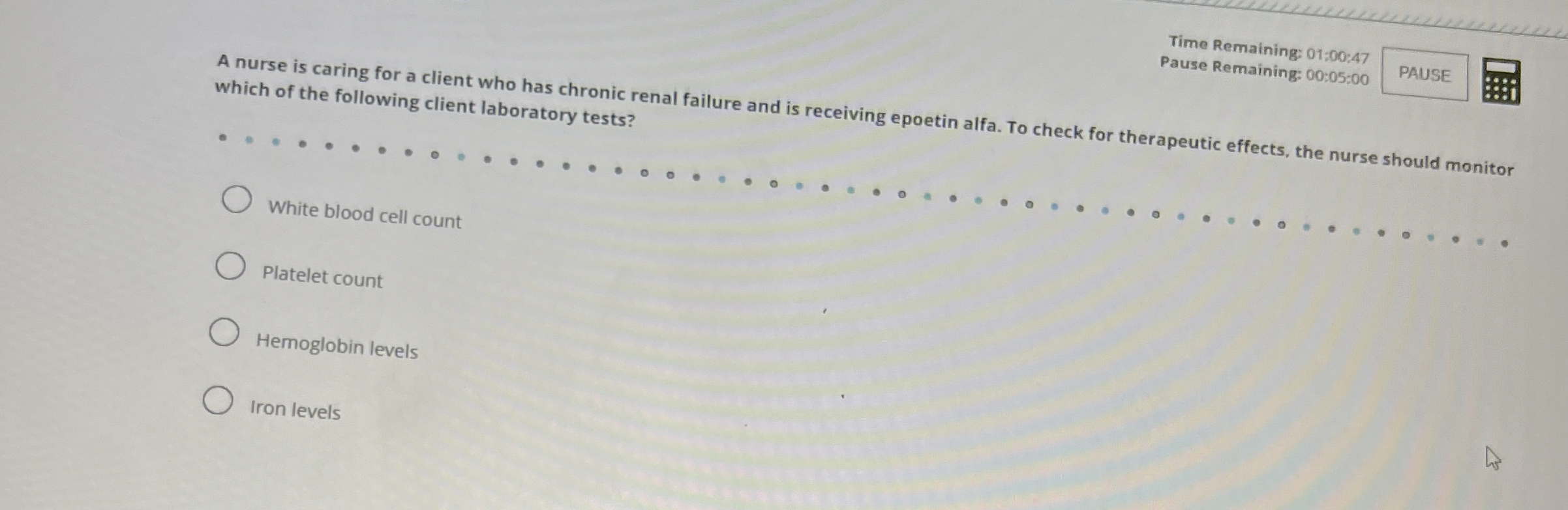 Solved Time Remaining: 01:00:47Pause Remaining: | Chegg.com