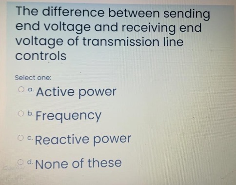Solved The difference between sending end voltage and | Chegg.com