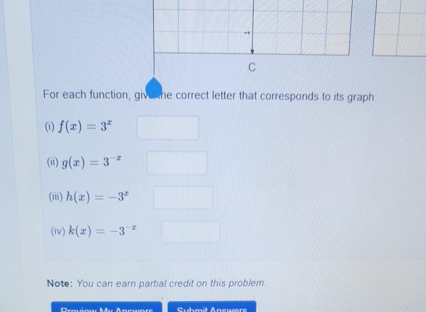 For each function, giv che correct letter that | Chegg.com