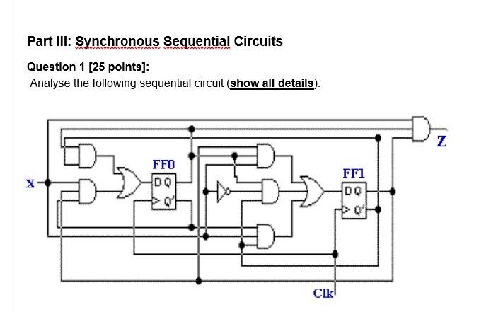 Solved Part III: Synchronous Sequential Circuits Question 1 | Chegg.com