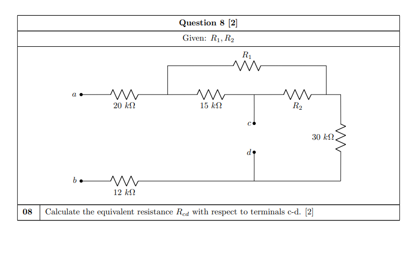 Solved R1 = 25 ﻿kohm and R2 = 69 ﻿kohm | Chegg.com