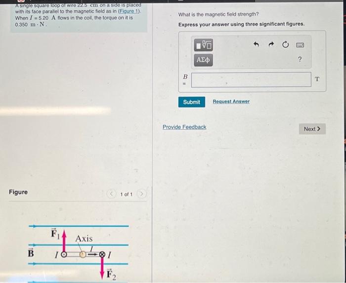 Solved A single square loop of wire 22.5 cm on a side is | Chegg.com