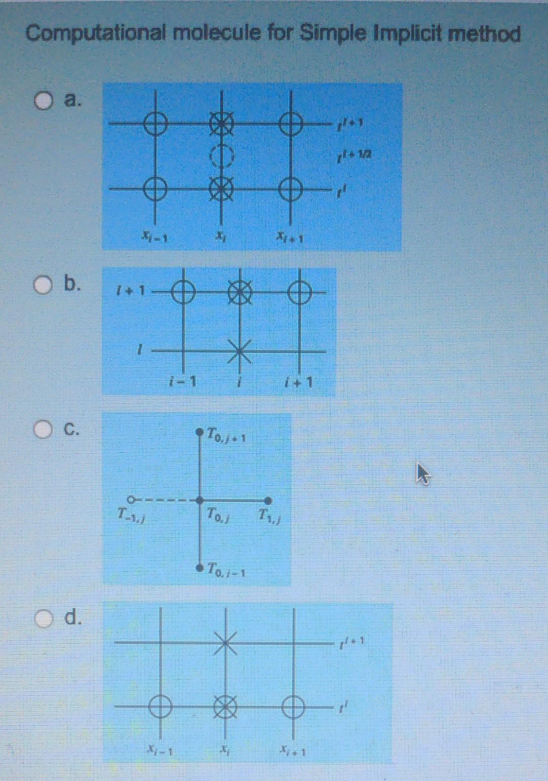 Solved Computational molecule for Simple Implicit method O | Chegg.com Solved Computational molecule for Simple Implicit method O | Chegg.com