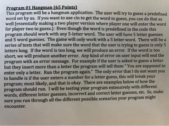 Solved Visual Studios C++ this program will be a hangman | Chegg.com