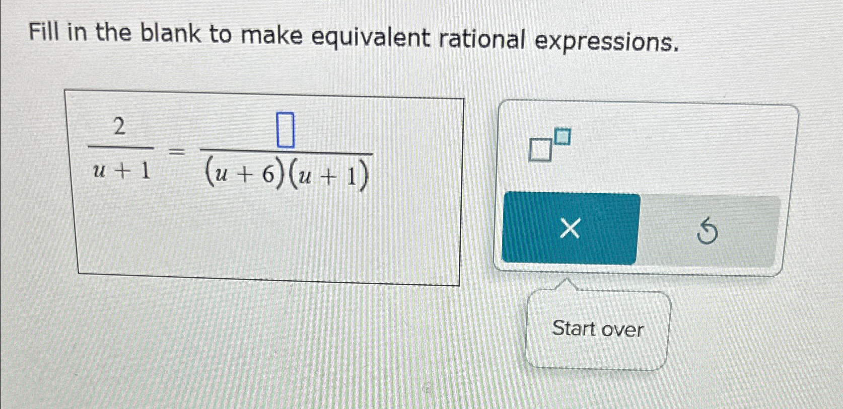 Solved Fill in the blank to make equivalent rational | Chegg.com