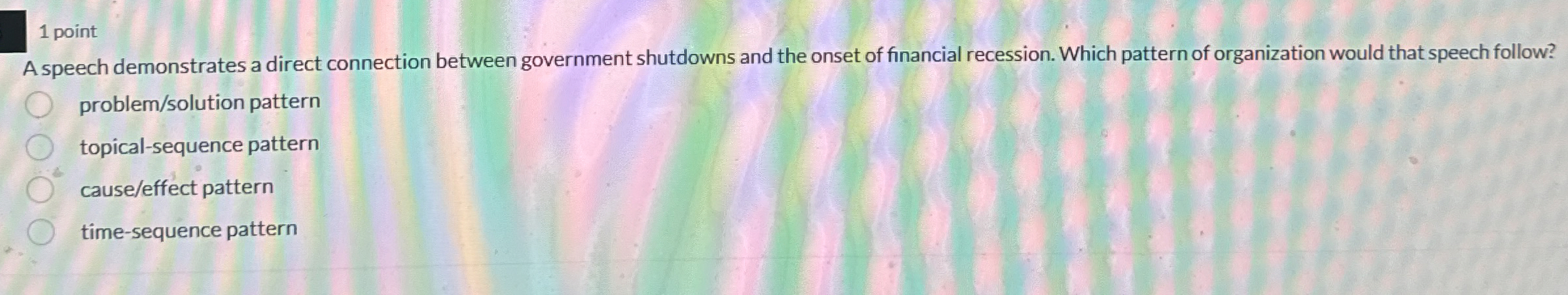 Solved 1 ﻿pointA speech demonstrates a direct connection | Chegg.com